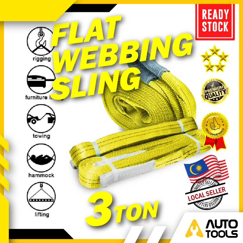 3 Ton Polyester Flat Webbing Sling / Cargo Belt / Tali Lori / Safety ...