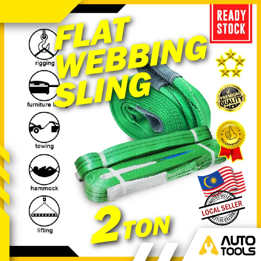 2 Ton Polyester Flat Webbing Sling / Cargo Belt / Tali Lori / Safety ...
