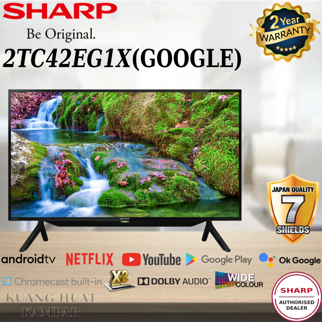 SHARP 42 INCH GOOGLE TV 2TC42EG1X // 2TC42FG1X [NEW MODEL] // 42' FULL HD ANDROID TV 2TC42EG2X ...