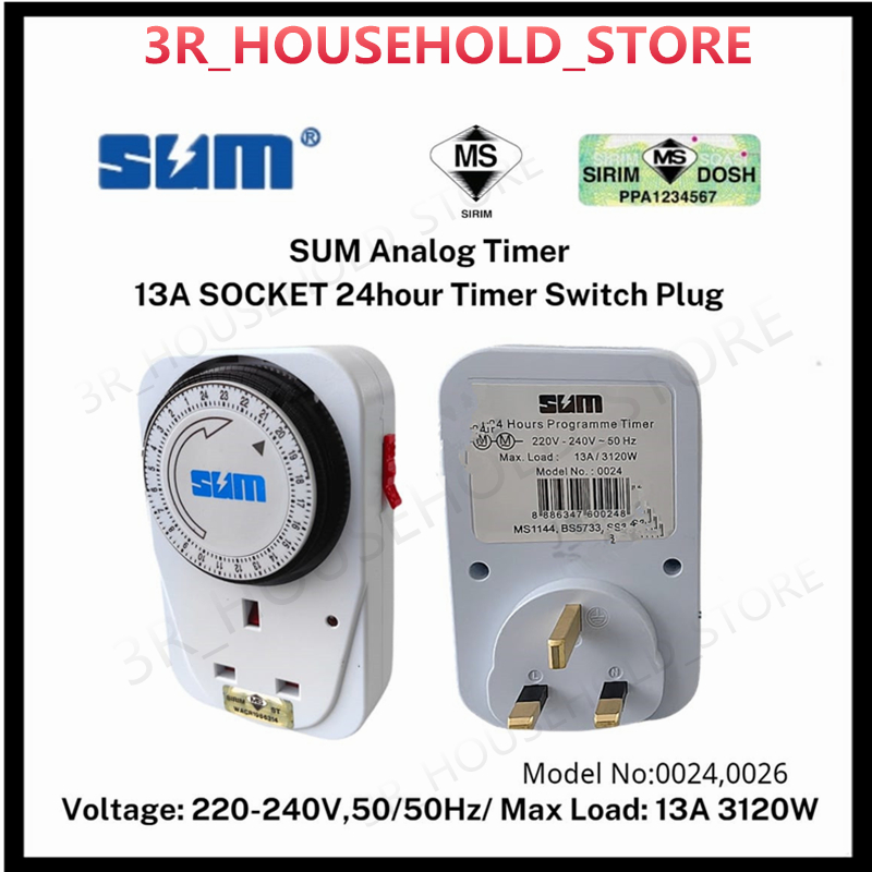 Sum 0024 24 Hours Plug In Programme Timer With Sirim | Shopee Malaysia