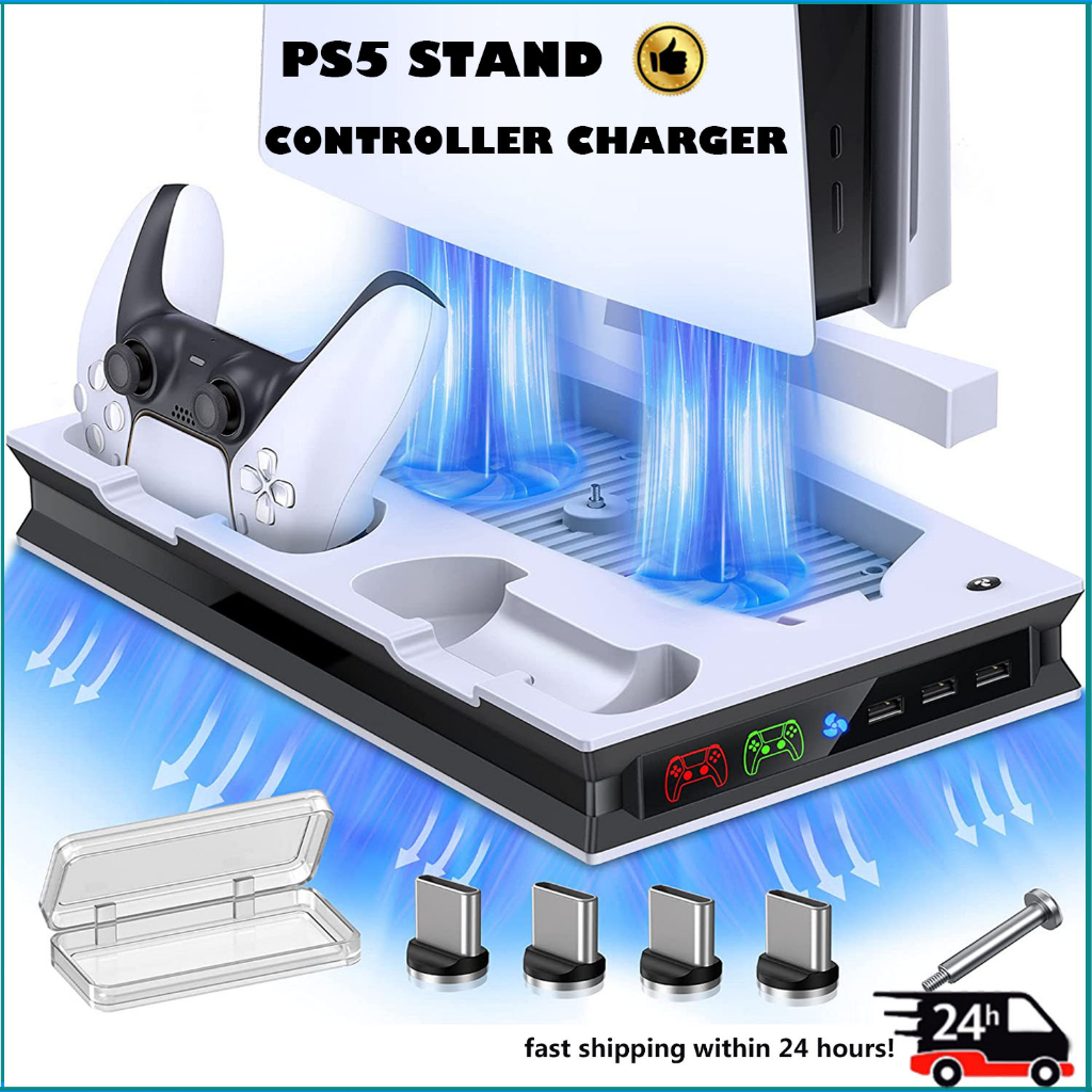 PS5 Multifunctional Stand With 2 Fast Cooling Fans Dual Controller ...