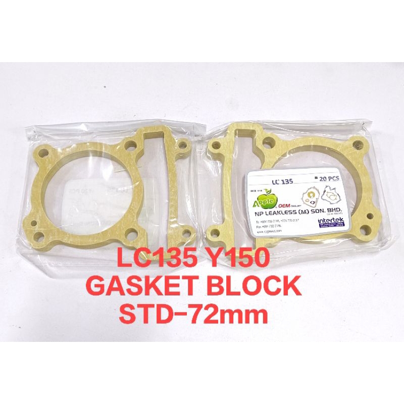 (Harga 1 pack 20 keping) Yamaha Lc135 Y150 Gasket Block Kertas Std-72mm ...