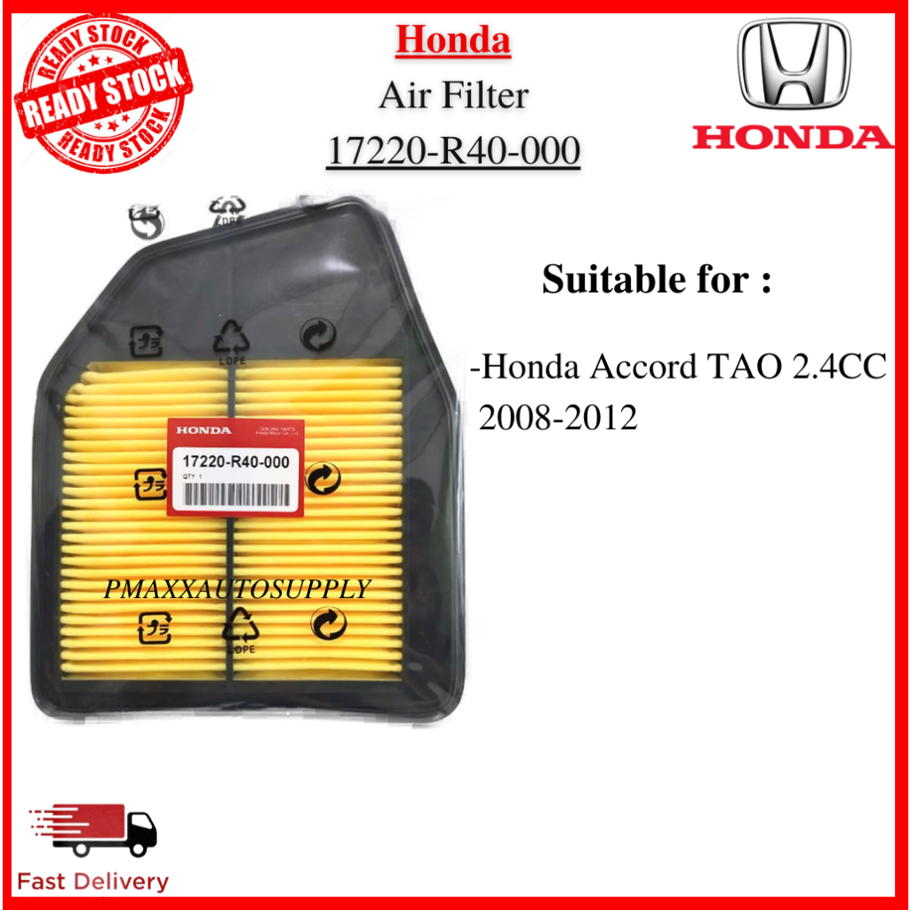 ORIGINAL HONDA ENGINE AIR FILTER HONDA ACCORD TAO 2.4CC 2008-2012 ...