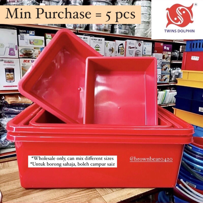 *Wholesale Only* Large Thick Rectangular Plastic Tray Box Storage Food ...