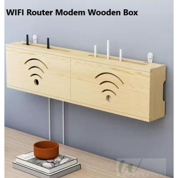 ELCE WIFI Internet Router Wooden Box ☆ Kotak Router ☆ WIFI Rack Cable ...