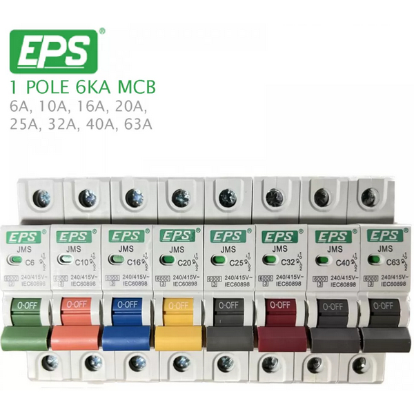 EPS 1Pole MCB 6A /10A / 16A / 20A / 32A (6KA) Miniature Circuit Breaker ...