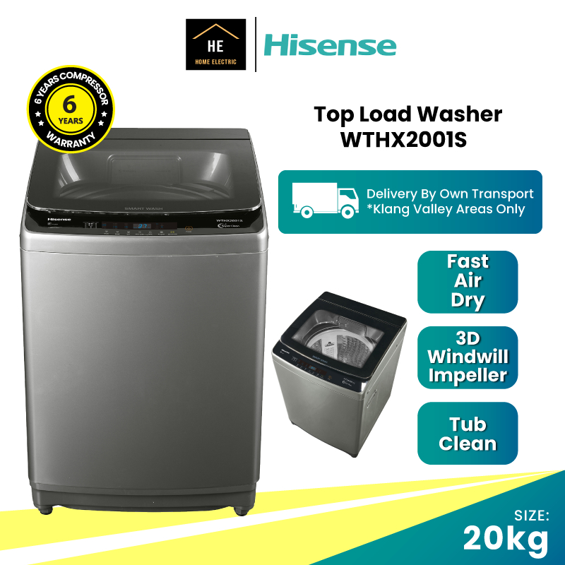 Hisense 20KG Top Load Washer WTHX2001S Washing Machine Mesin Basuh 洗衣机 ...