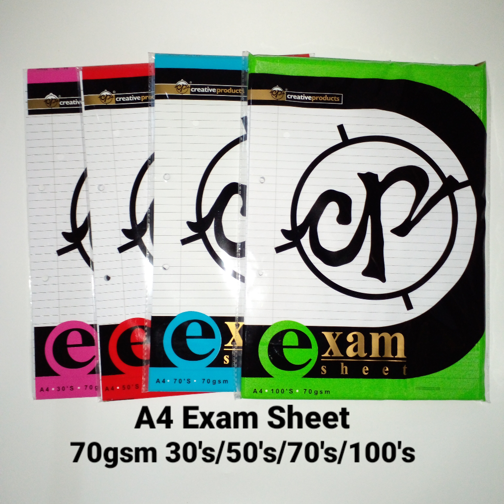 CP A4 Exam Sheet 30's/50's/70's/100's 70gsm (Price For 1 Pkt) | Shopee Malaysia