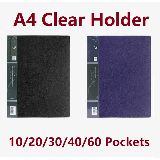 A4 Size 10/20/30/40/60 Pockets Clear Holder Display Book Clear Book ...