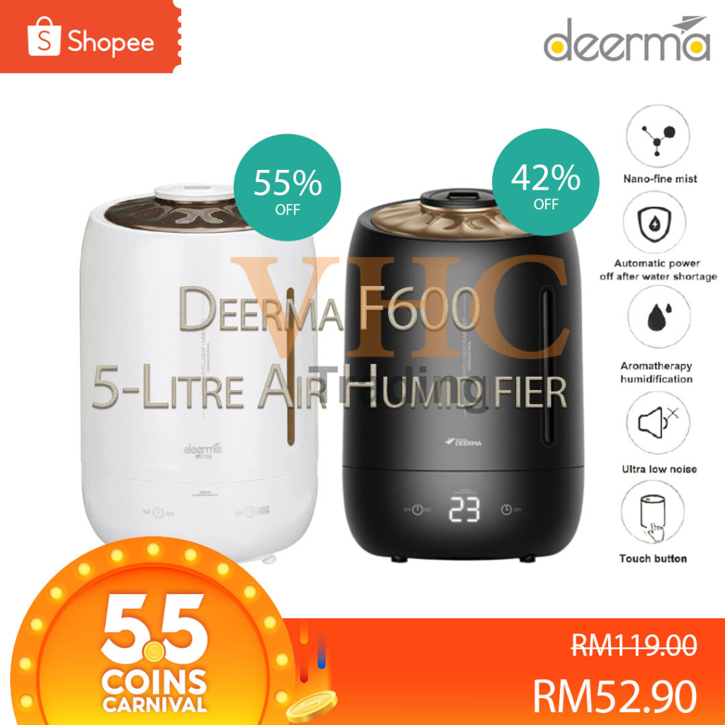 (READY STOCK) Deerma DEM-F600 Air Humidifier Mist Maker Timing With ...