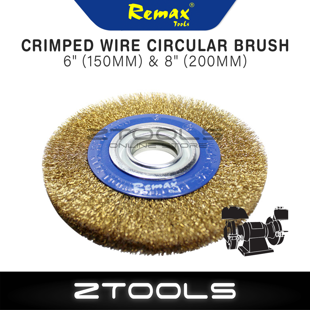 Remax Tools 6" 8" Brass Coated Crimped Steel Wire Circular Brush for ...
