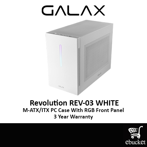 GALAX Revolution REV-03 M-ATX/ITX PC Case With RGB Front Panel WHITE ...