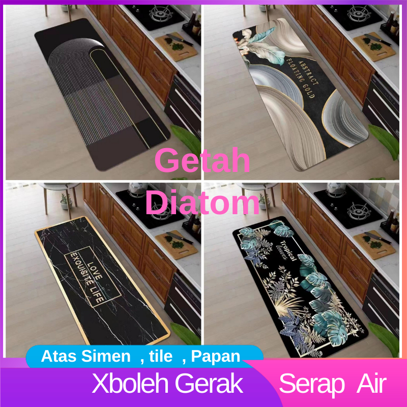 Super Serap Air 5D Getah Diatom Non-slip Soft Bathroom Kitchen Mat Alas ...