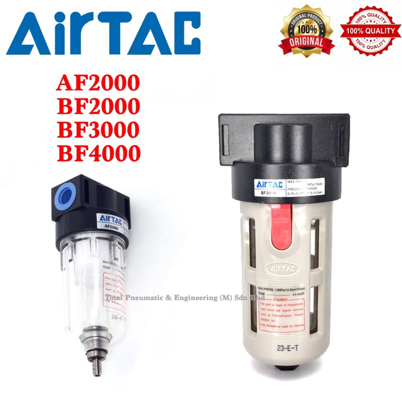 AirTAC Pneumatic Air Filter AF2000 BF2000 BF3000 BF4000 Air Preparation Filter Compressor Air ...