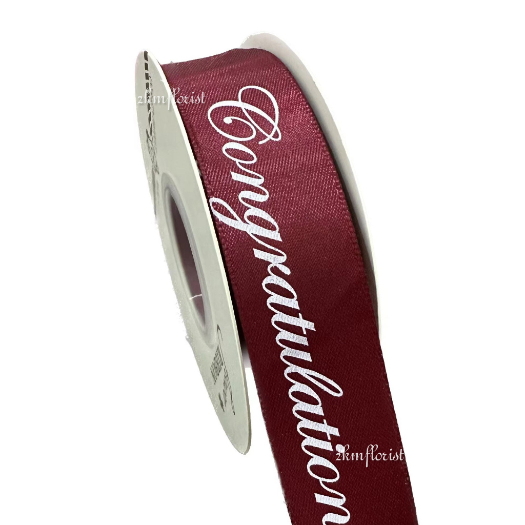 (22M) 2.5CM CONGRATULATION Ribbon Graduation Reben Riben Gift Satin ...