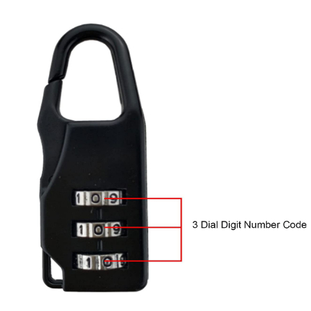 3 Dial Digit Number Code Password Combination Padlock Travel Security Safe Lock Luggage Mangga ...