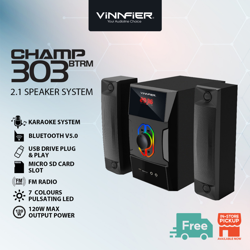 Vinnfier Champ 303 BTRM NEW VERSION Bluetooth 2.1 Multimedia Speaker ...