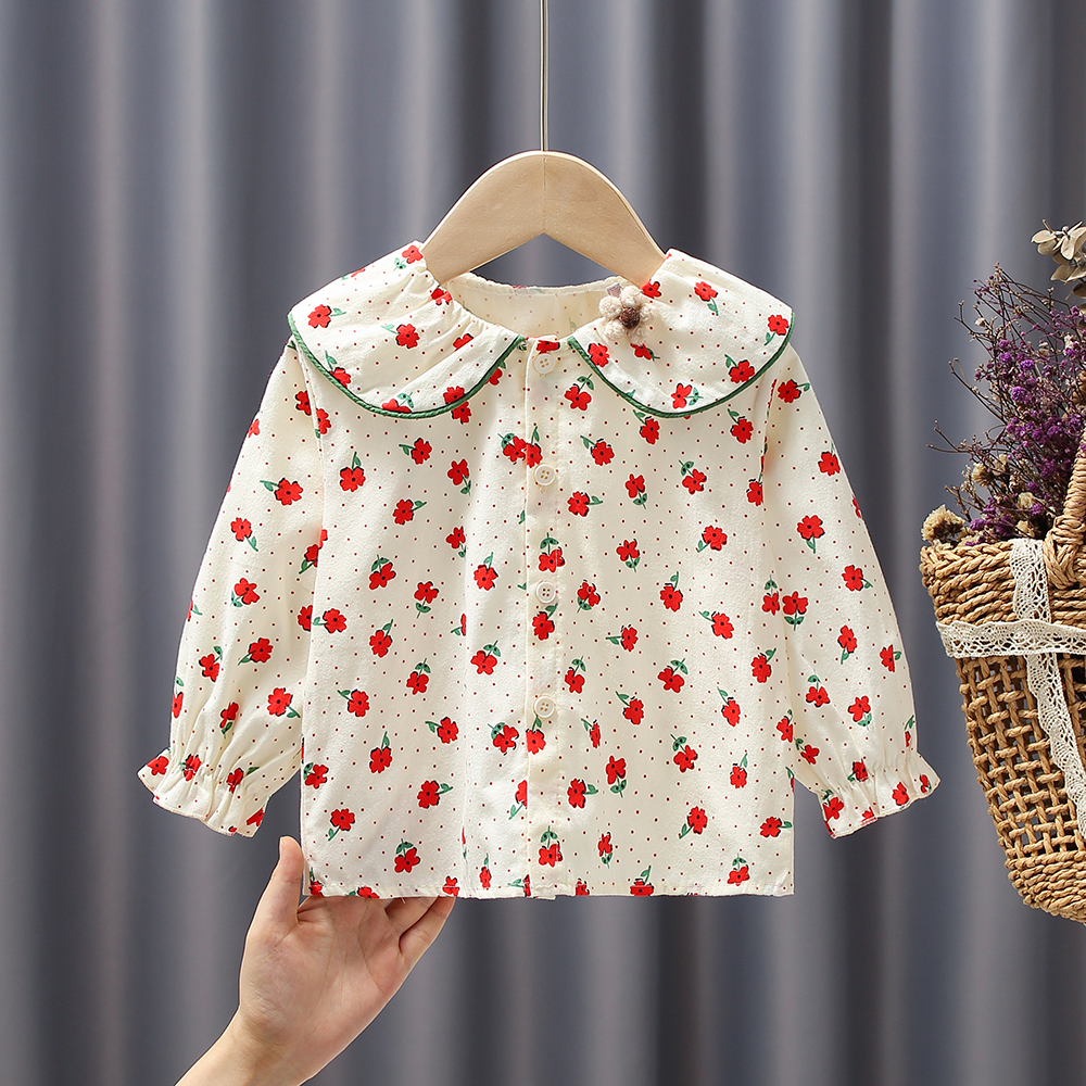 Girls Red Flower Blouse (Ready Stock) | Shopee Malaysia