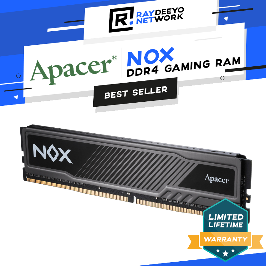 Apacer NOX DDR4 3200MHz Gaming Ram (Black) [Aluminum Alloy Heatsink ...