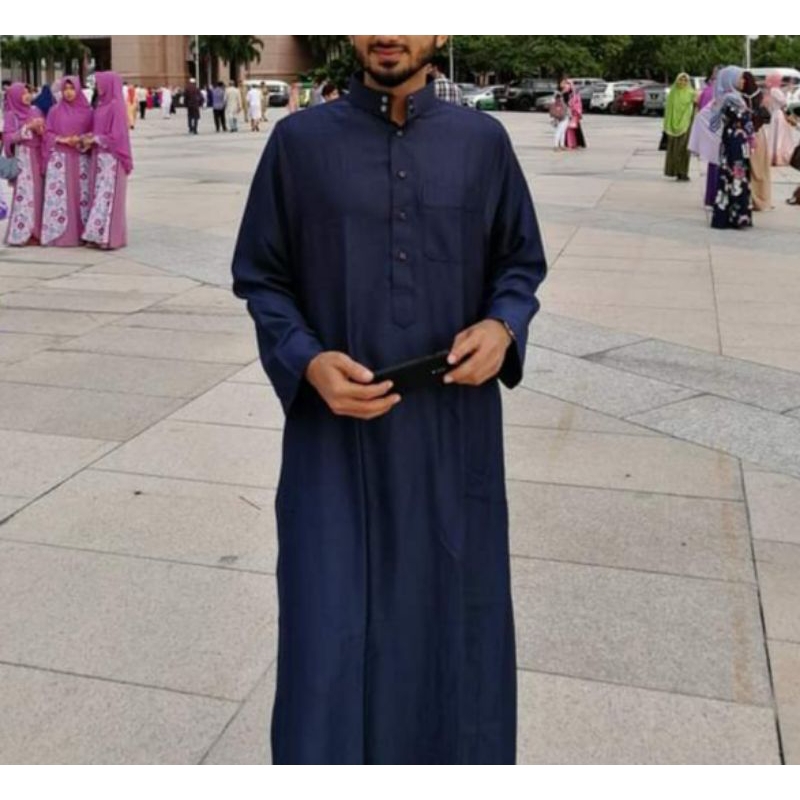 men navy blue Muslim Jubah robe used | Shopee Malaysia