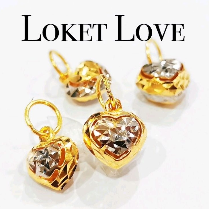 Merdeka 916 Gold 2C Heart Shape Pendant / Loket Love Chrome Emas 916 (0 ...