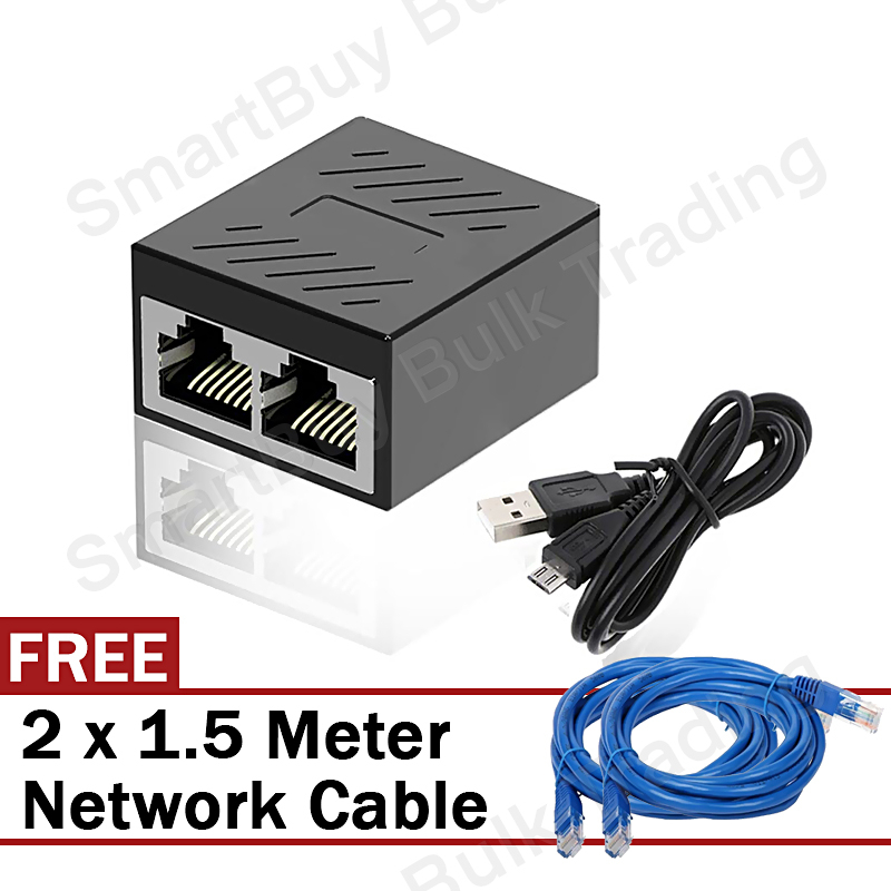 SmartBuy USB-Powered RJ45 Network Splitter for Simultaneous LAN Cable ...