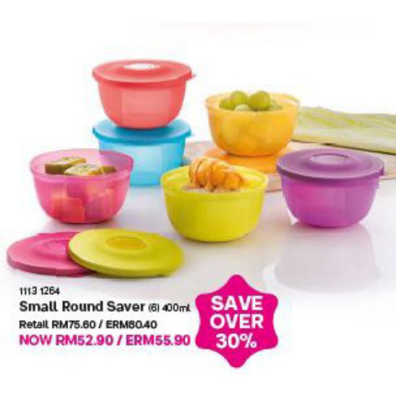 Tupperware EXCLUSIVE ITEM Small Round (6pcs) 400ml | Shopee Malaysia