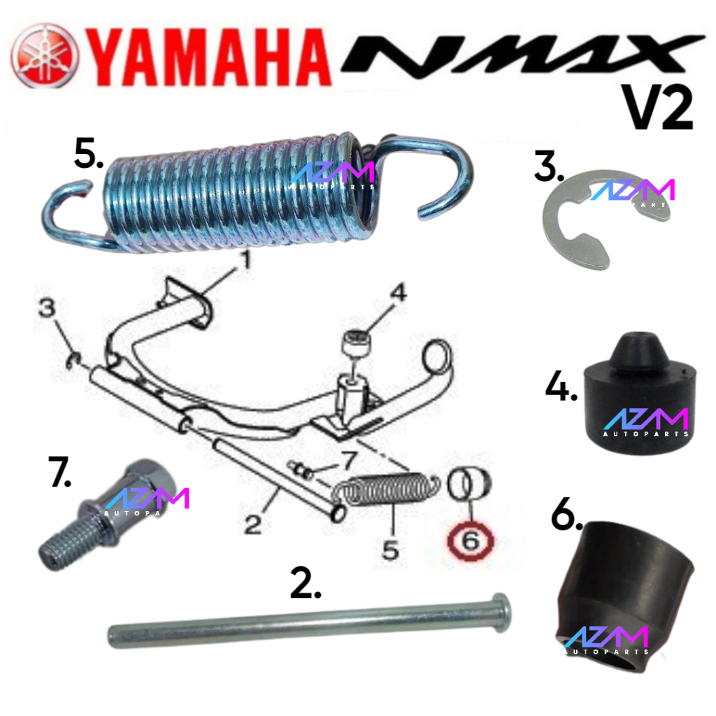 NMAX 2020 - 2023 V2 DOUBLE STAND SPRING / SHAFT / HOOK / SPRING ...