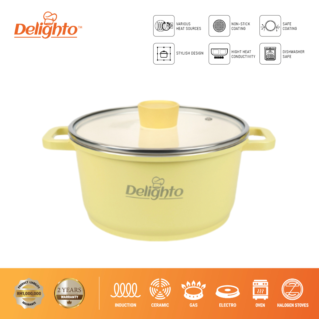 Delighto Macaron series Die Cast Aluminium 20cm Sauce Pot (Pink/Yellow ...