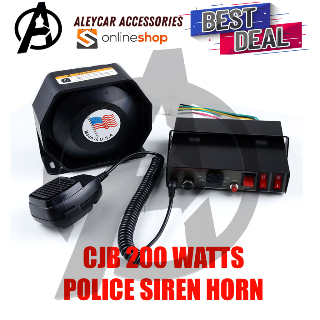 12V CJB 200W USA Police Siren Alarm Siren with Megaphone | Shopee Malaysia