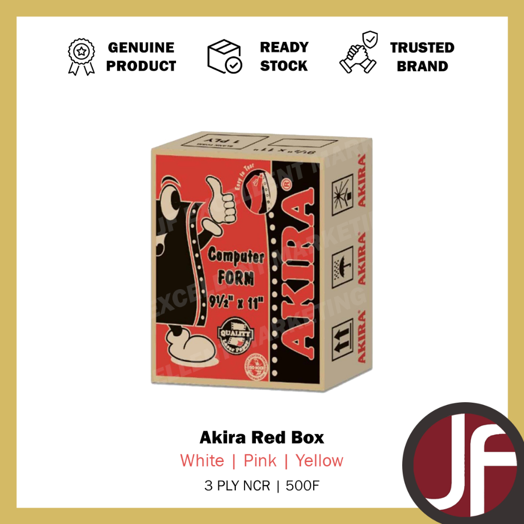 Computer Form 3 Ply NCR 9.5'' x 11'' 500F AKIRA RED BOX (White/Pink ...