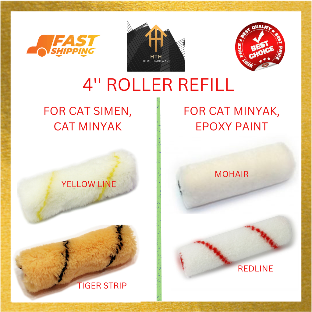 4'' ROLLER REFILL UNTUK CAT SIMEN,MINYAK DAN EPOXY | Shopee Malaysia