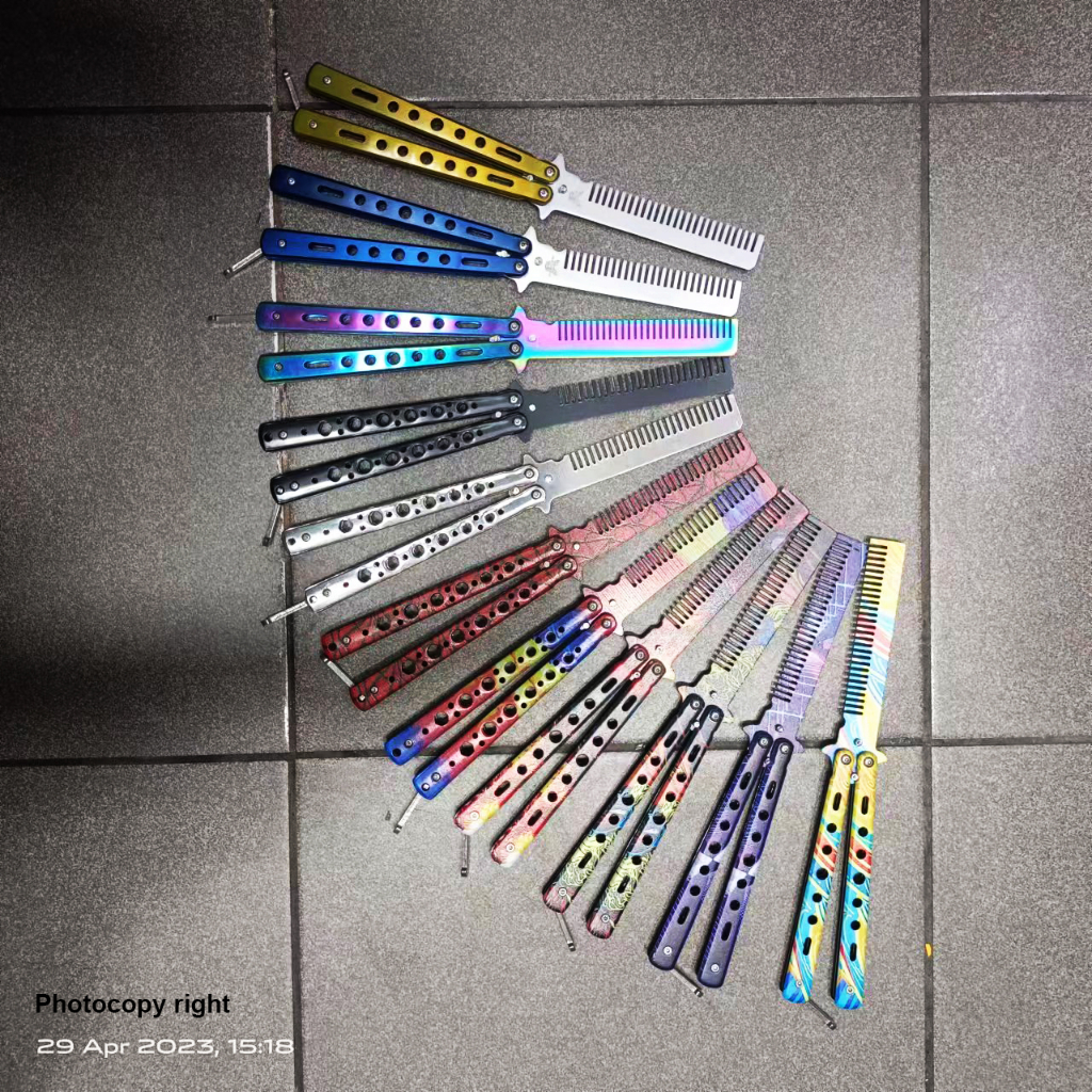 Ready Stock Penang ! Butterfly Comb Metal Steel / black or steel or ...