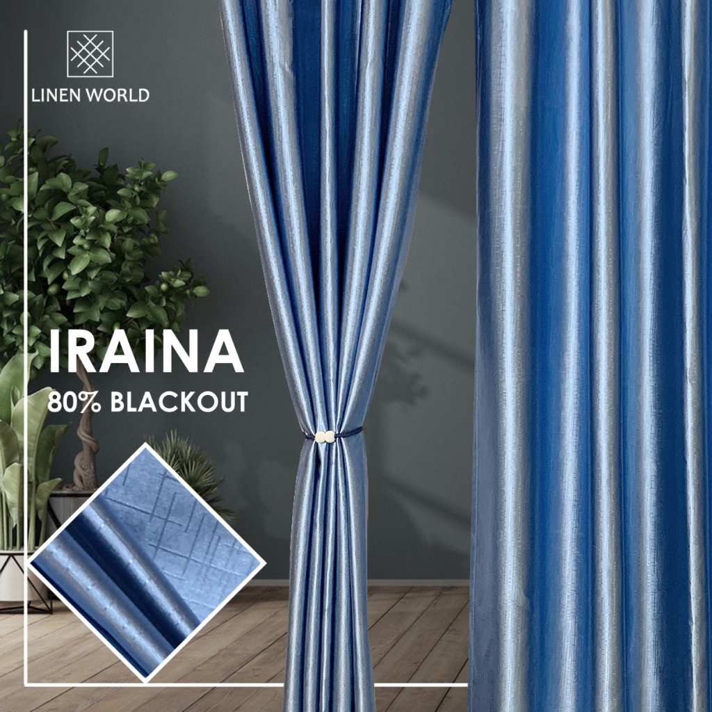 25/8 LTD| Langsir Iraina 3D Texture | 80% Blackout | Siap Jahit Ready ...