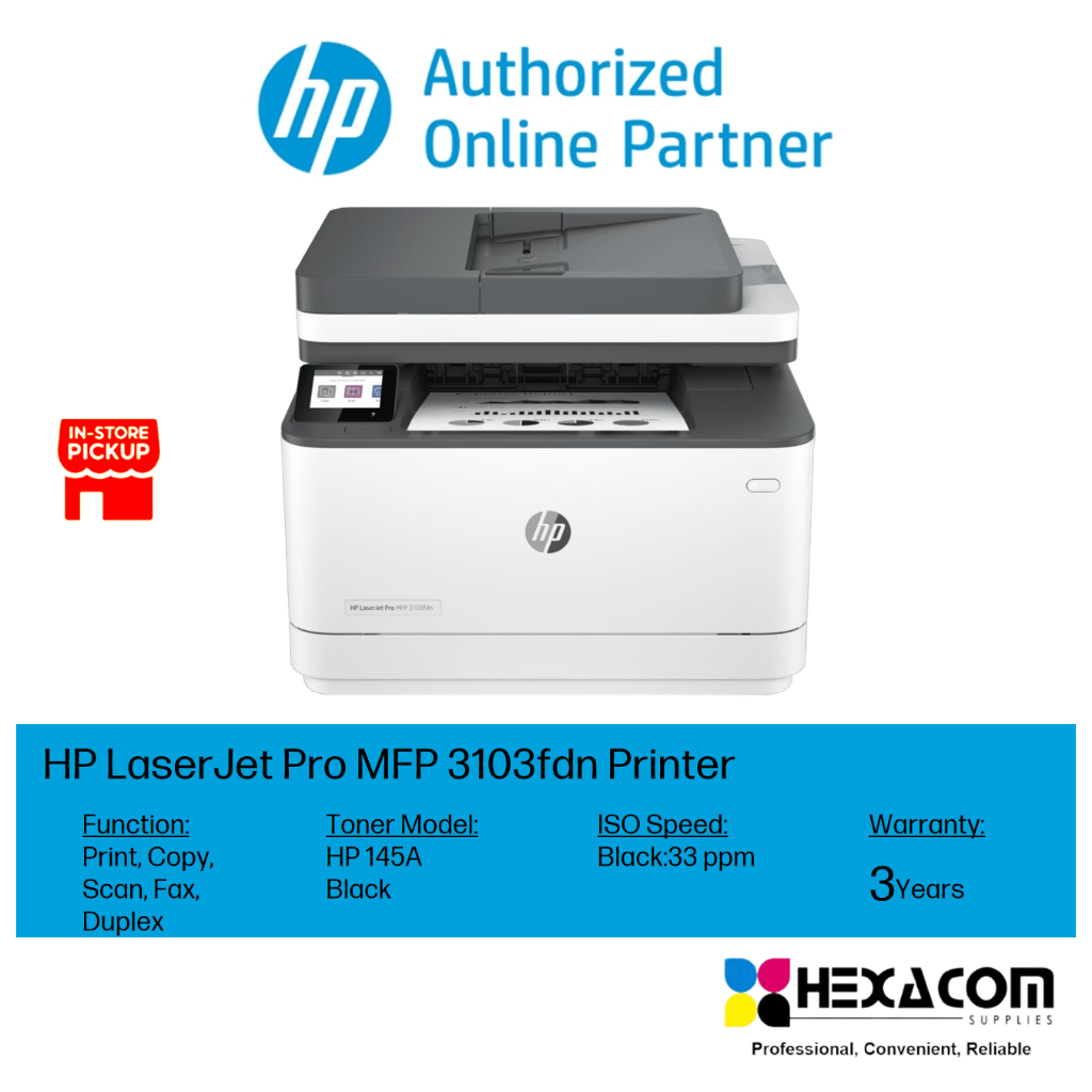 HP LaserJet Pro MFP 3103FDN network /MFP 3103FDW wireless Printer ...
