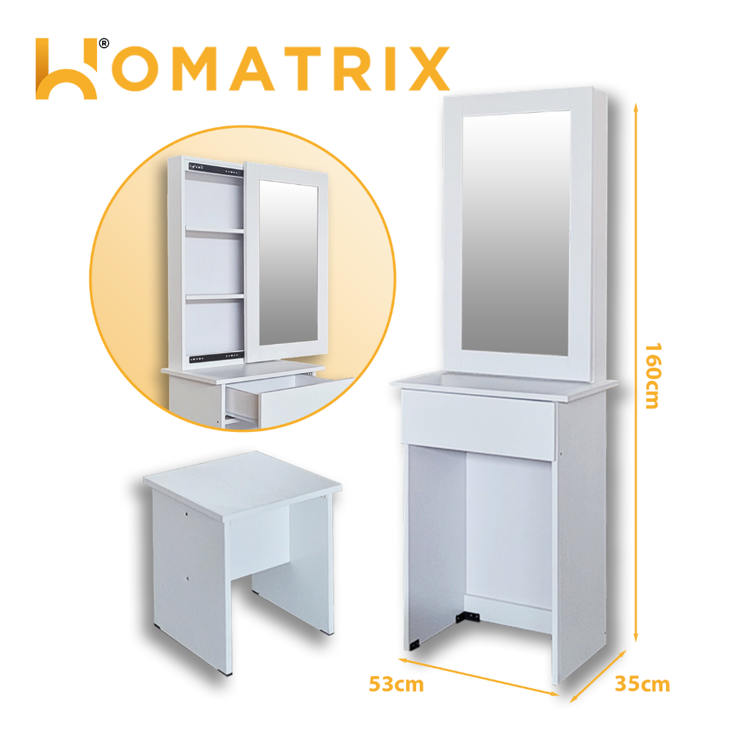 HOMATRIX Minimalist Simple Make Up Dressing Table With Mirror Sliding ...