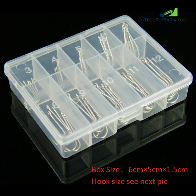 50pcs/box Fishing Hooks Set Long Shank Double Back Barbed Long Handle ...