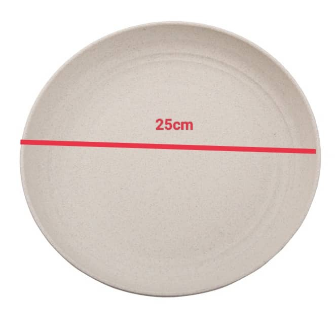 25cm Round Dining Big Plate BPA Free Wheat Straw Healthy Eco Friendly ...