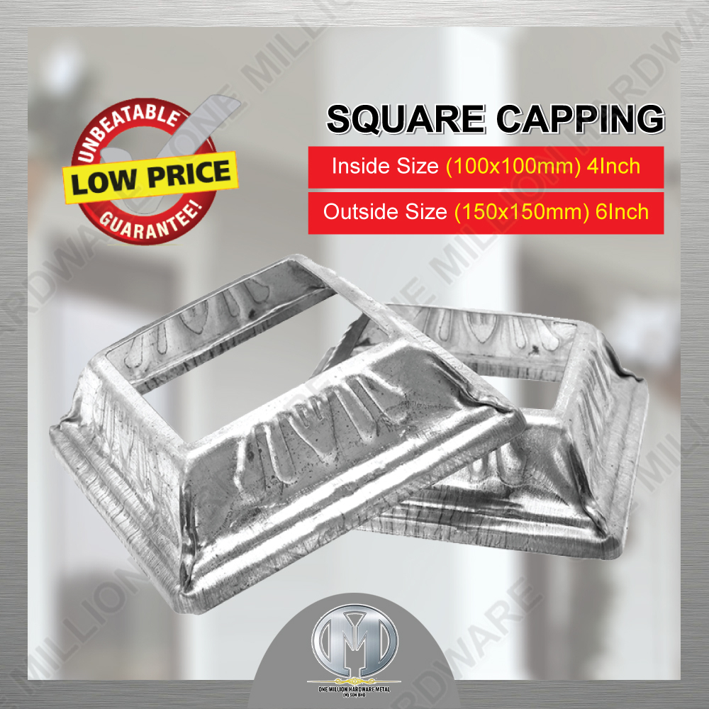 SQUARE CAPPING / TIANG COVER OUT SIZE DIA15CM SQUARE (薄款) (1"x1") (1 1/ ...