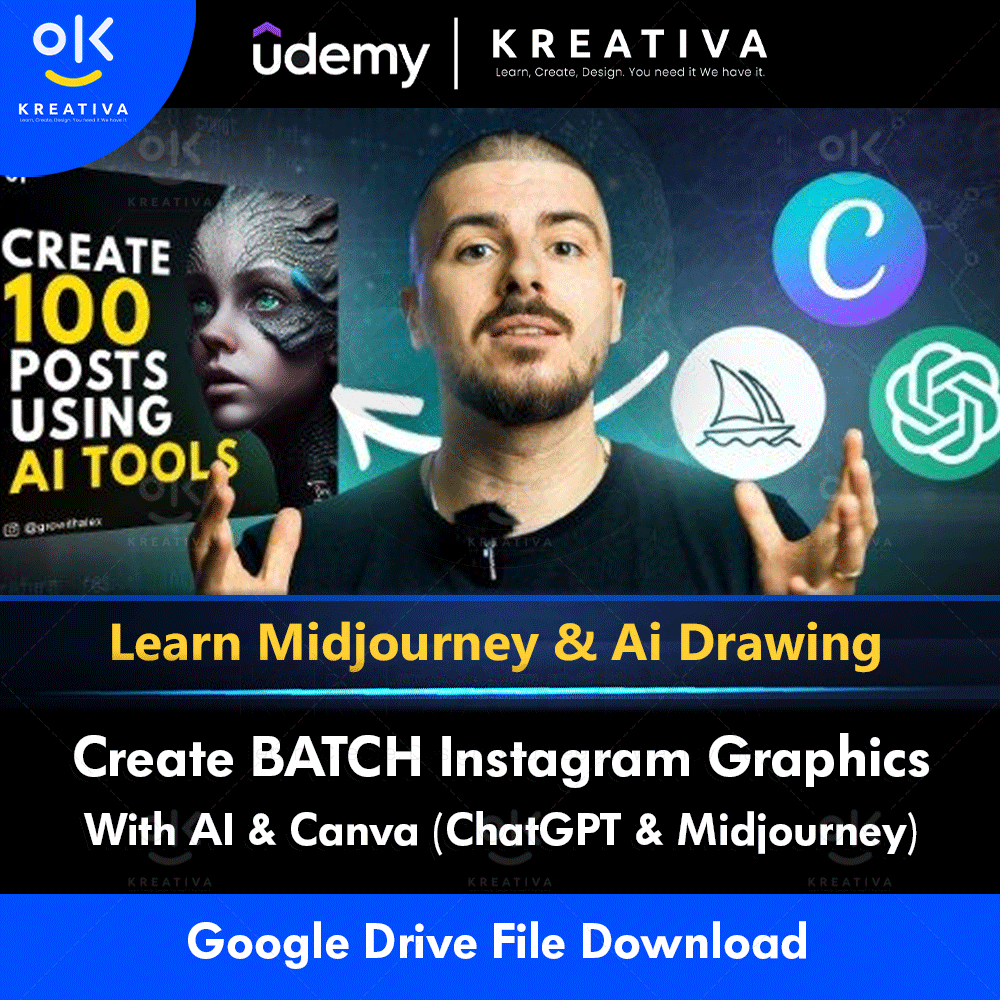 Midjourney Video Course-Create BATCH Instagram Graphics With AI & Canva (ChatGPT & Midjourney ...