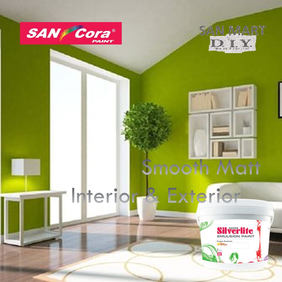 (1 Litre) SANCora Silverlite Wall Emulsion Paint / Wall Ceiling Paint ...