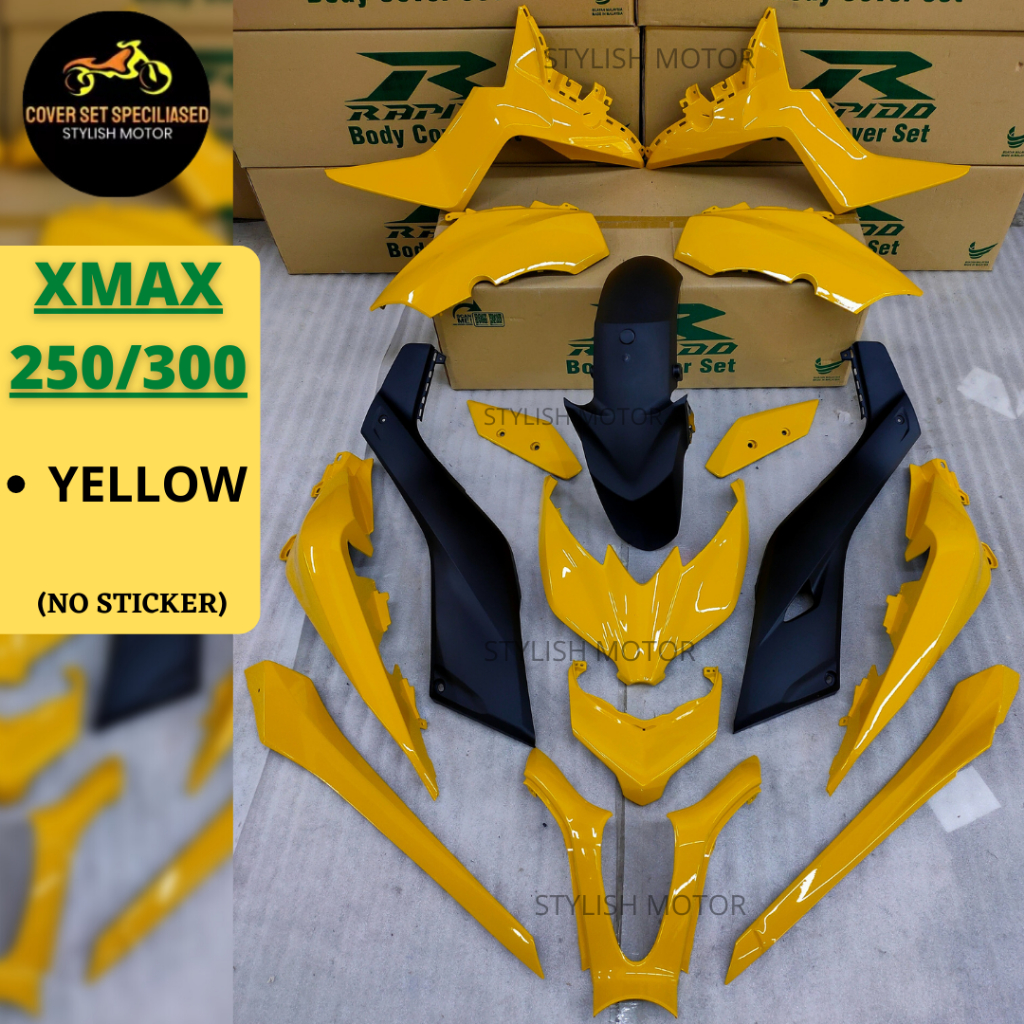 (NO STICKER/AIRBRUSH) RAPIDO COVER SET YAMAHA XMAX 250/300 (YEAR 2021 ...
