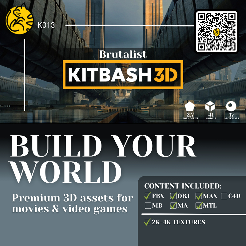 K013-🔥Kitbash3D | Full set【Brutalist - 476mb】 Kitbash 3d - Detail 3D models 3ds Max | Maya ...