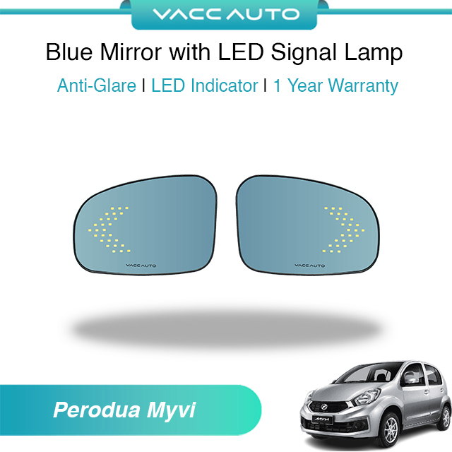 VACC AUTO Blue Mirror with LED Signal Lamp Side Rearview Winker Mirror ...