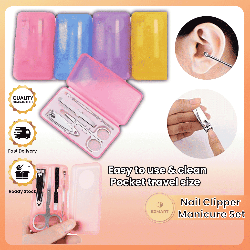 4pcs Mini Finger Nail Clipper Manicure Set Clipper Nail Cutter Scissors ...