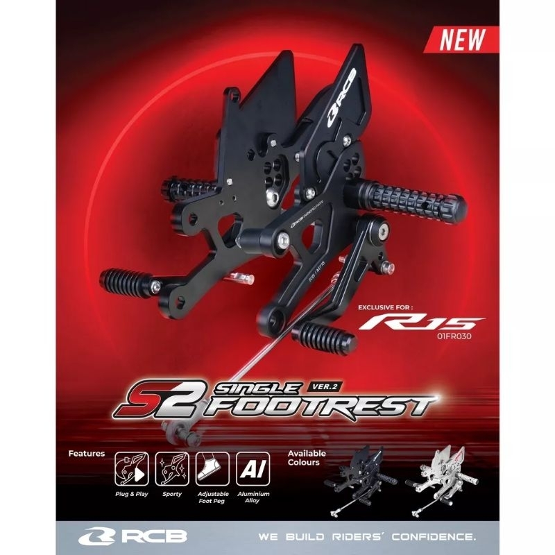 RCB FOOTREST SINGLE SET S2-V2 YAMAHA YZF-R15/MT15 | Shopee Malaysia