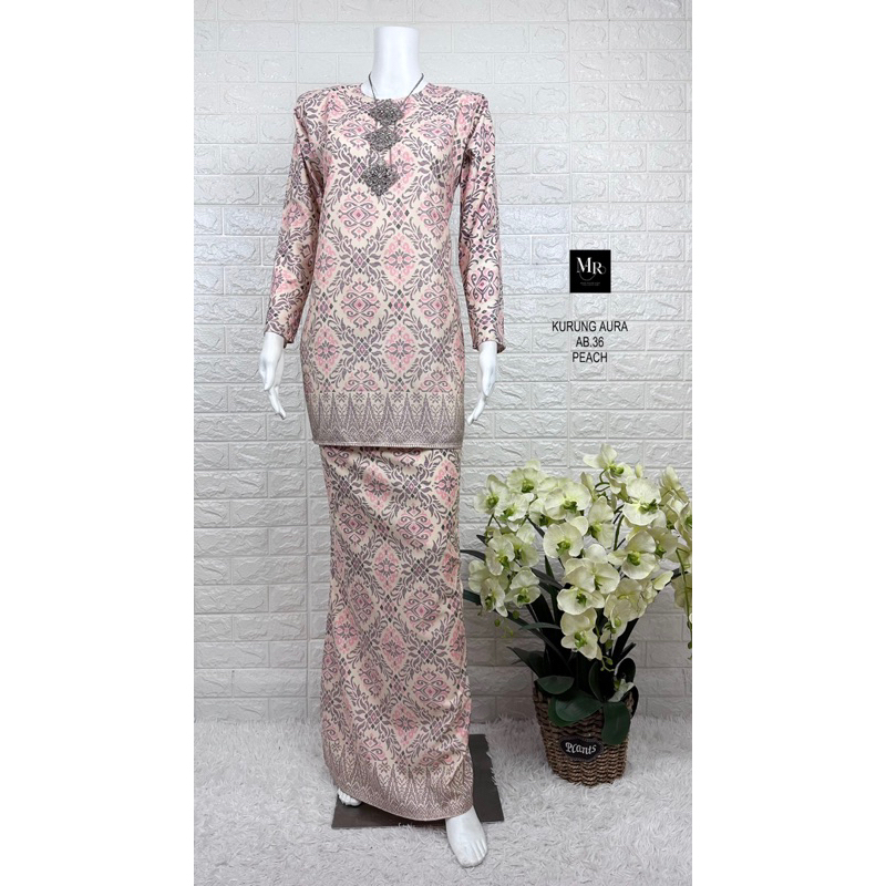 KURUNG MODEN AURA DESIGN SONGKET SOFT COTTON | Shopee Malaysia