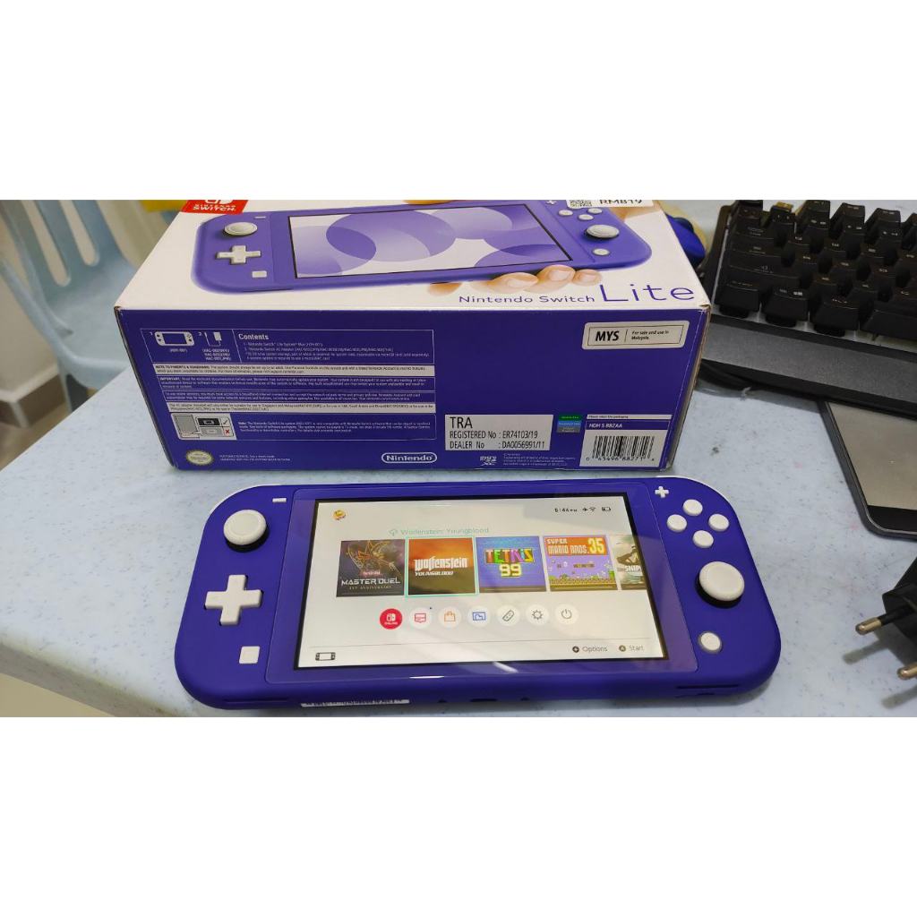 (Used) Nintendo Switch Lite BLUE ORIGINAL/ jailbreak 128gb Excellent ...