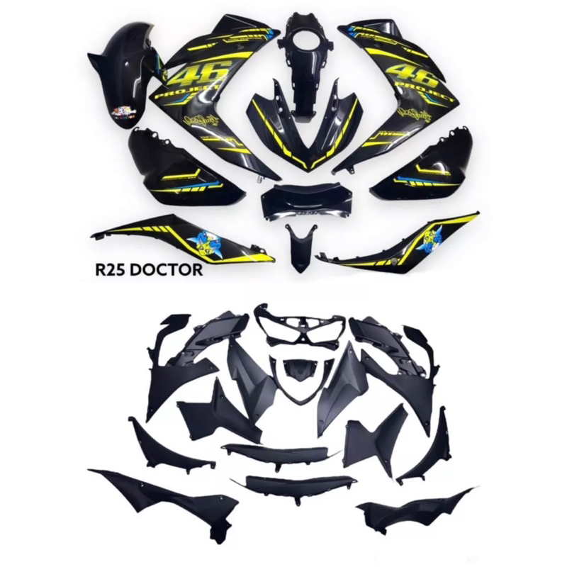 46 Project Full Cover Set Yamaha R25 V1 R25V1 Body + Inner Nemo Shark ...