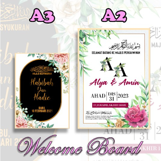 🥰WELCOME BOARD CANTIK | MURAH | MAJLIS PERKAHWINAN | KESYUKURAN😍 ...